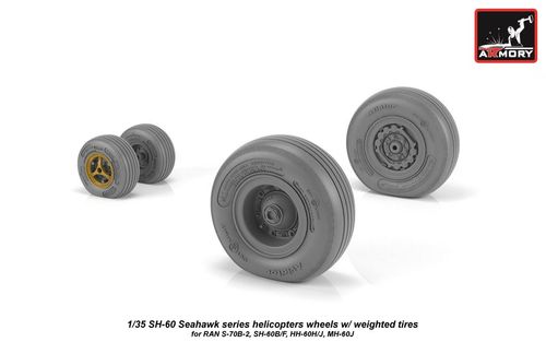 Armory Models Group AW35302 SH-60 Seahawk wheels with weighted tires