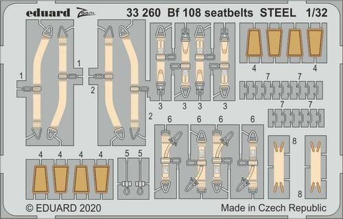 Eduard 33260 Bf 108 seatbelts STEEL EDUARD