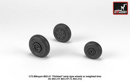 Armory Models Group AW72048 Mikoyan MiG-21 Fishbed wheels w/ weighted tires, early