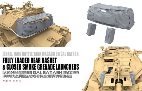 Meng Model SPS65 Fully Loaded Rear Basket and Closed Smoke Grenade Launchers - Israel Main Battle Tank Magach 6B Gal Batash