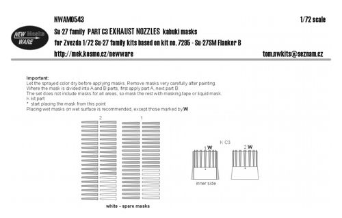 New Ware AM0543 Su-27 family part C3 EXHAUST NOZZLES kabuki masks for Zvezda