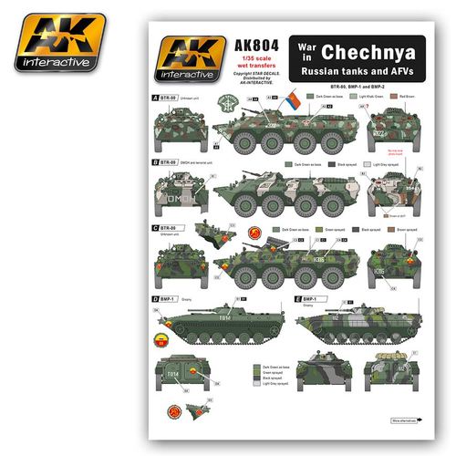 AK-Interactive 804 Wet transfer CHECHNYA War in Russian tanks and AFV's