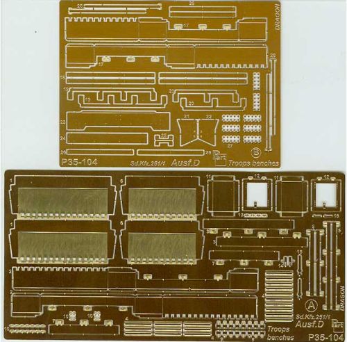 Part P35-104 Sd.Kfz.251/1 Ausf.D troop benches Dragon