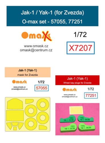 Omask X7207 Yakovlev Jak-1 - O-max Set (for Zvezda Kits)