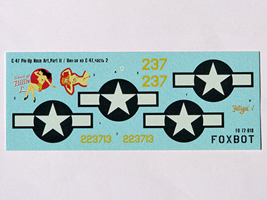 FOXBOT 72-018A Douglas C-47 Skytrain/Dakota Pin-Up Nose Art Part II (Stencils Not Included)