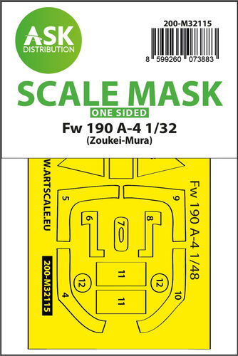 Art Scale Kit M32115 Fw 190A-4 One-Sided Express Fit Mask For Zoukei-Mura