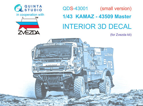 Quinta Studio QDS43001 KAMAZ-43509 - 3D-Printed & Coloured Interior Small Version (for Zvezda kits)