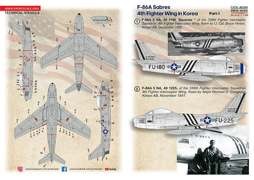 Print Scale 48-304 North American F-86 A Sabre - 4th Fighter Wing in Korea Part 1
