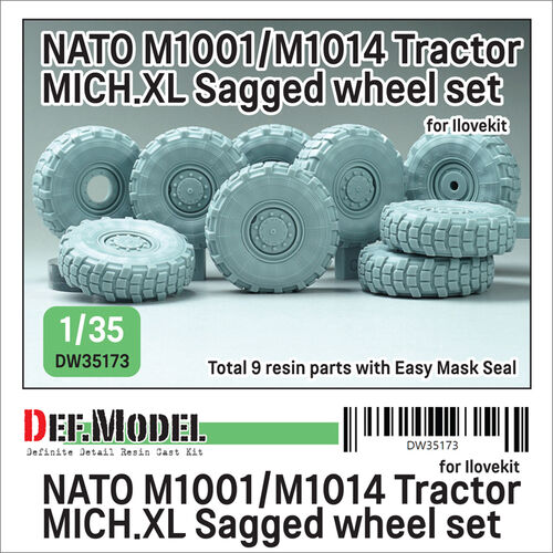 DEF Model DW35173 NATO M1001/M1014 Tractor MICH.XL - Sagged Wheel Set (For I Love Kit Kit)