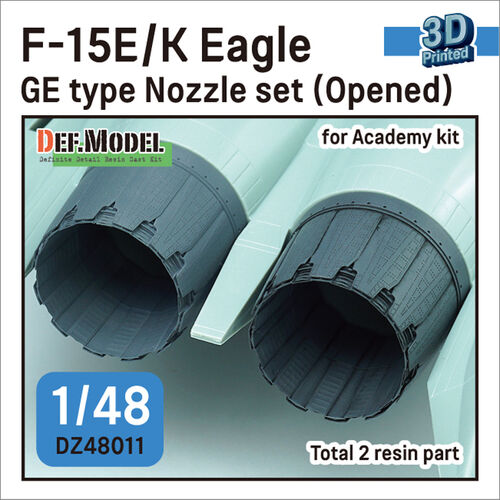 DEF Model DZ48011 F-15E/K Eagle GE Type Nozzle Set - Opened (For Academy Kit)