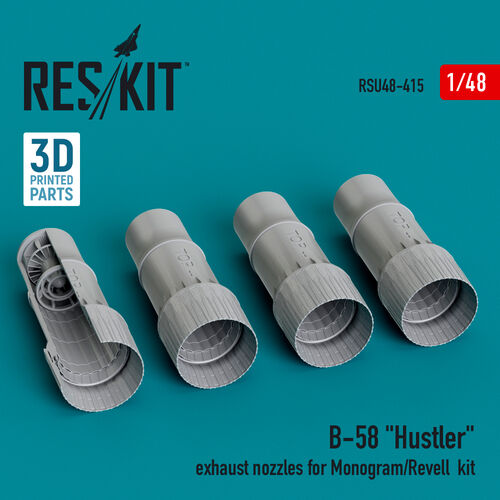 RES/KIT U48-0415 B-58 'Hustler' Exhaust Nozzles For Monogram/Revell Kit (3D Printed)