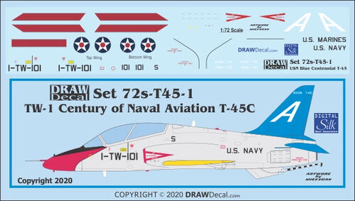 Draw Decal 72-T45-01 McDonnell Douglas T-45 C Goshawk - TW-1 Centennial - Blue