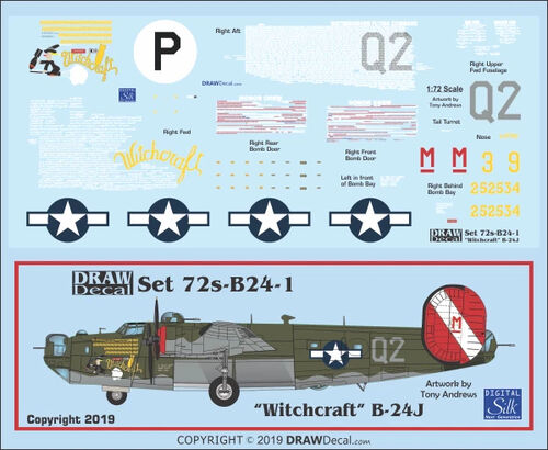 Draw Decal 72-B24-01 Consolidated B-24 J - "Witchcraft"