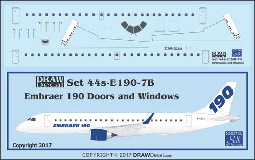 Draw Decal 44-E190-07B Embraer 190 - Doors and Windows
