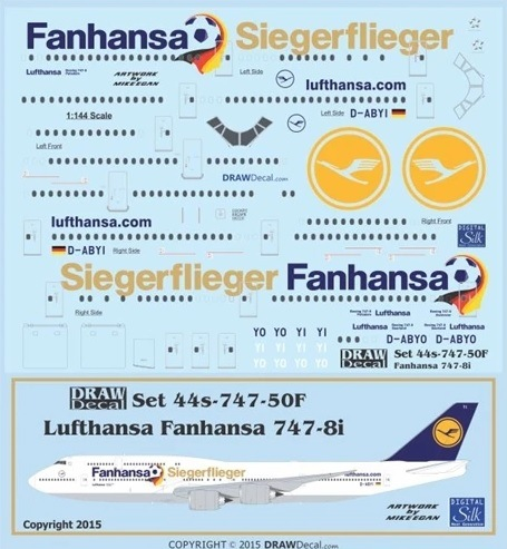Draw Decal 44-747-50F Boeing 747-8i - Lufthansa "Fanhansa"