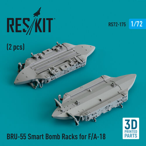 RES/KIT 72-0175 BRU-55 Smart Bomb Racks For F/A-18 (2pcs) (3D Printed)