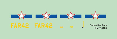 Mark I Decals DMF14424 Cuban Hawker Sea Fury Decals (designed to be used with MKM kits)