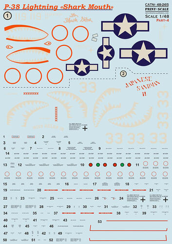Print Scale 48-265 P-38 Lightning 'Shark Mouth' Part 4