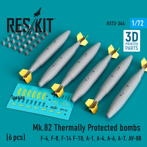 RES/KIT 72-0344 Mk.82 Thermally Protected Bombs (6 pcs) (F-4, F-8, F-14, F-18, A-1, A-4, A-6, A-7, AV-8B)