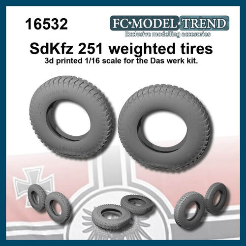 FC ModelTrend 16532 SdKfz 251 Weighted Tires (For Das Werk Kit)