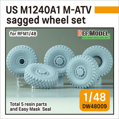 DEF Model DW48009 US M1240A1 M-ATV Sagged Wheel Set (For RFM)