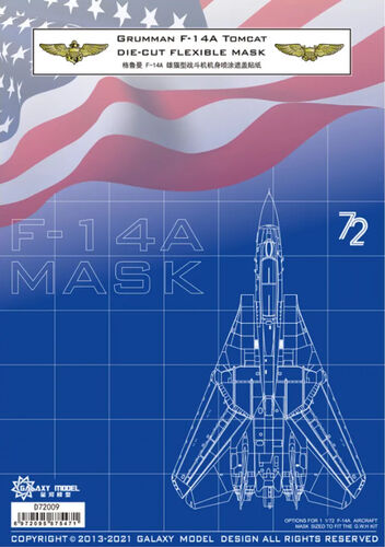 Galaxy-Model D72009 Grumman F-14 A Tomcat - Die-cut Flexible Mask (for Great Wall Hobby L7206 Kit)