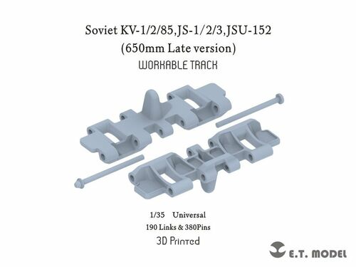ET Model P35-061 Soviet KV-1/2/85 and IS-1/2/3, ISU-152 - 650mm late version Workable Track