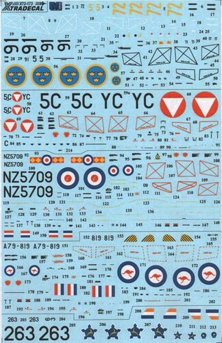 Xtradecal 72173 de Havilland Vampire T.55 Overseas Operators Part 1 (6 schemes)