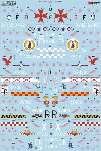 Xtradecal 48190 McDonnell-Douglas FGR.2 Phantom (10 schemes) in late grey camo