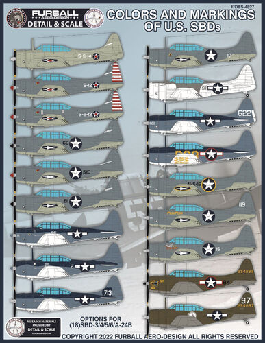 Furball Aero-Design S4827 Douglas SBD-3/4/5/6 and A-24 Colors & Markings (18 schemes)
