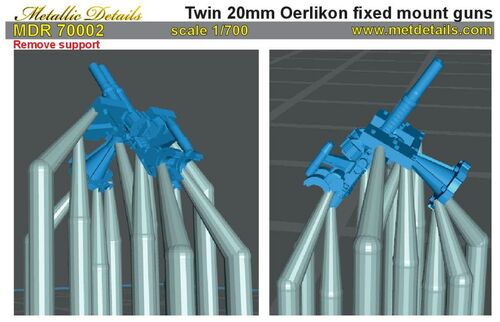 Metallic Details MDR70002 Twin 20 mm Oerlikon fixed mount guns