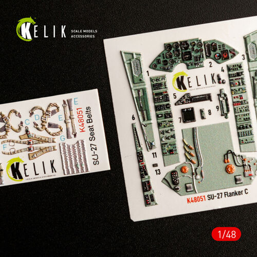 KELIK K48051 SU-27 Flanker Interior 3D Decals For GWH Kit