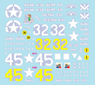 Star-Decals 35-C1386 US Armored Mix #8 - T34 Calliope Rocket Launcher - Markings For US M4 And M4A3 Shermans In France And Germany 1945