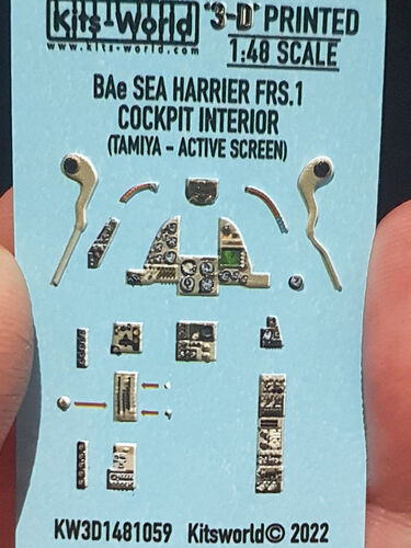 Kits World 3D1481059 BAe Sea Harrier FRS.1 (screens on) 3D Full colour Instrument Panel (for Tamiya kits)