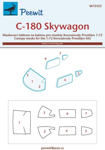 Peewit 72325 Canopy Mask For C-180 Skywagon (For Kovozavody Prostejov Kits)