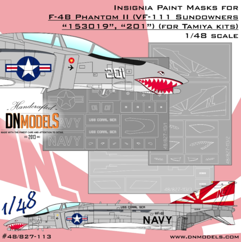 DN Models 48-827-113 F-4B Phantom II VF-111 Sundowners 153019, 201 for Tamiya kits