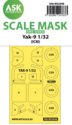 Art Scale Kit M32048 Yak-9 one-sided