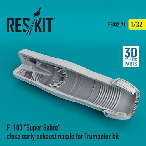 DISCONTINUED RES/KIT U32-0078 F-100 "Super Sabre" close early exhaust nozzle for Trumpeter kit