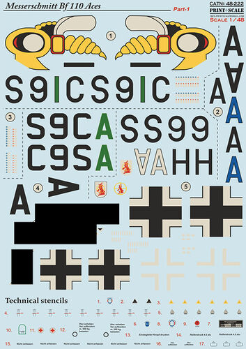 Print Scale 48-222 Messerschmitt Bf-110 Zerstorer Part 1