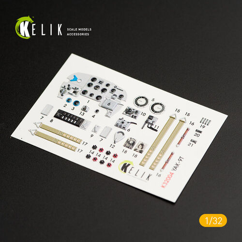 KELIK K32004 Yak-9T interior 3D decals for ICM kit