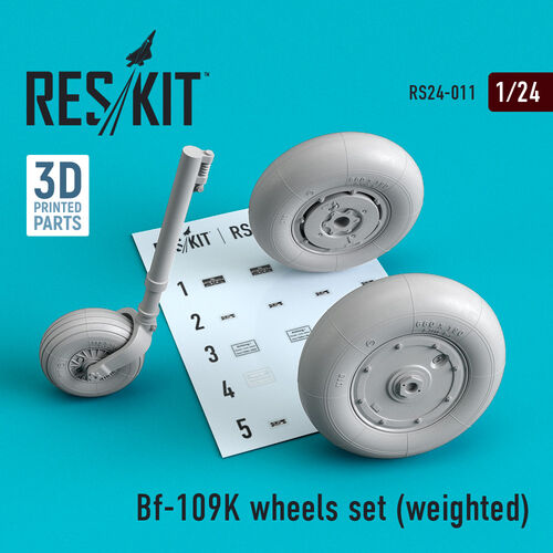 DISCONTINUED RES/KIT 24-0011 Bf-109K wheels set (weighted)