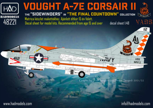 HAD Models 48221 A-7E VS-86 Corsair Sidewinders "Final Countdown" collection