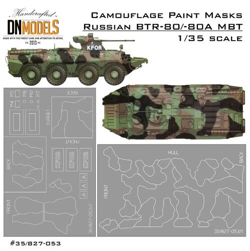 DN Models 35-827-053 Camouflage Paint Masks For Russian BTR-80/BTR-80A MBT