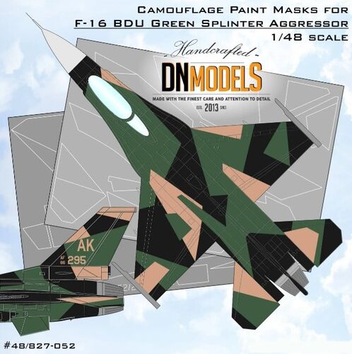 DN Models 48-827-052 Camouflage Paint Masks For F-16C BDU Green Splinter Aggressor