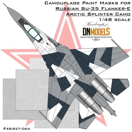 DN Models 48-827-064 Su-35 Flanker-E Arctic Splinter Camouflage Paint Masks