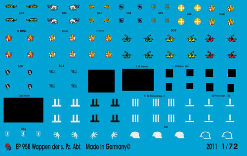 Peddinghaus-Decals 0958 Unit Markings Of The Heavy Tank Units Of Wehrmacht And Waffen SS