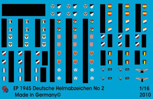 Peddinghaus-Decals 1945 German Steel Helmets European Volunteer Markings No. 2