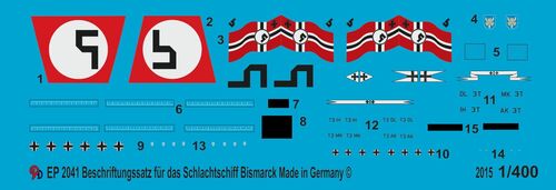 Peddinghaus-Decals 2041 Battleship Bismarck Markings