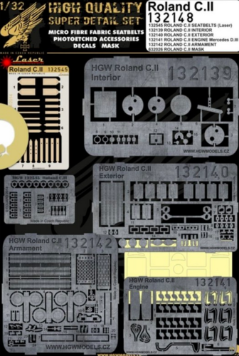 HGW Models 132148 Roland C.II - Super Detail Set