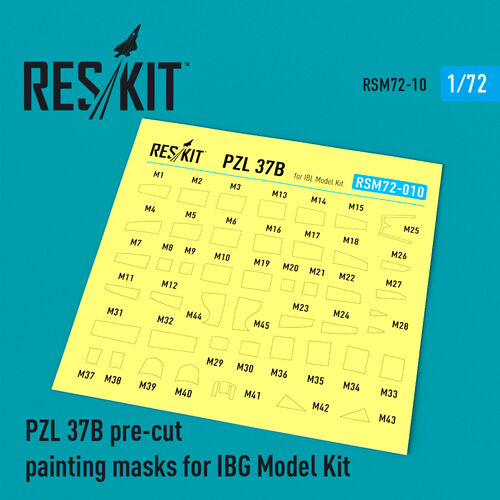 DISCONTINUED RES/KIT M72-0010 PZL.37 B I Łoś - Polish Medium Bomber Pre-cut painting masks for IBG Kit